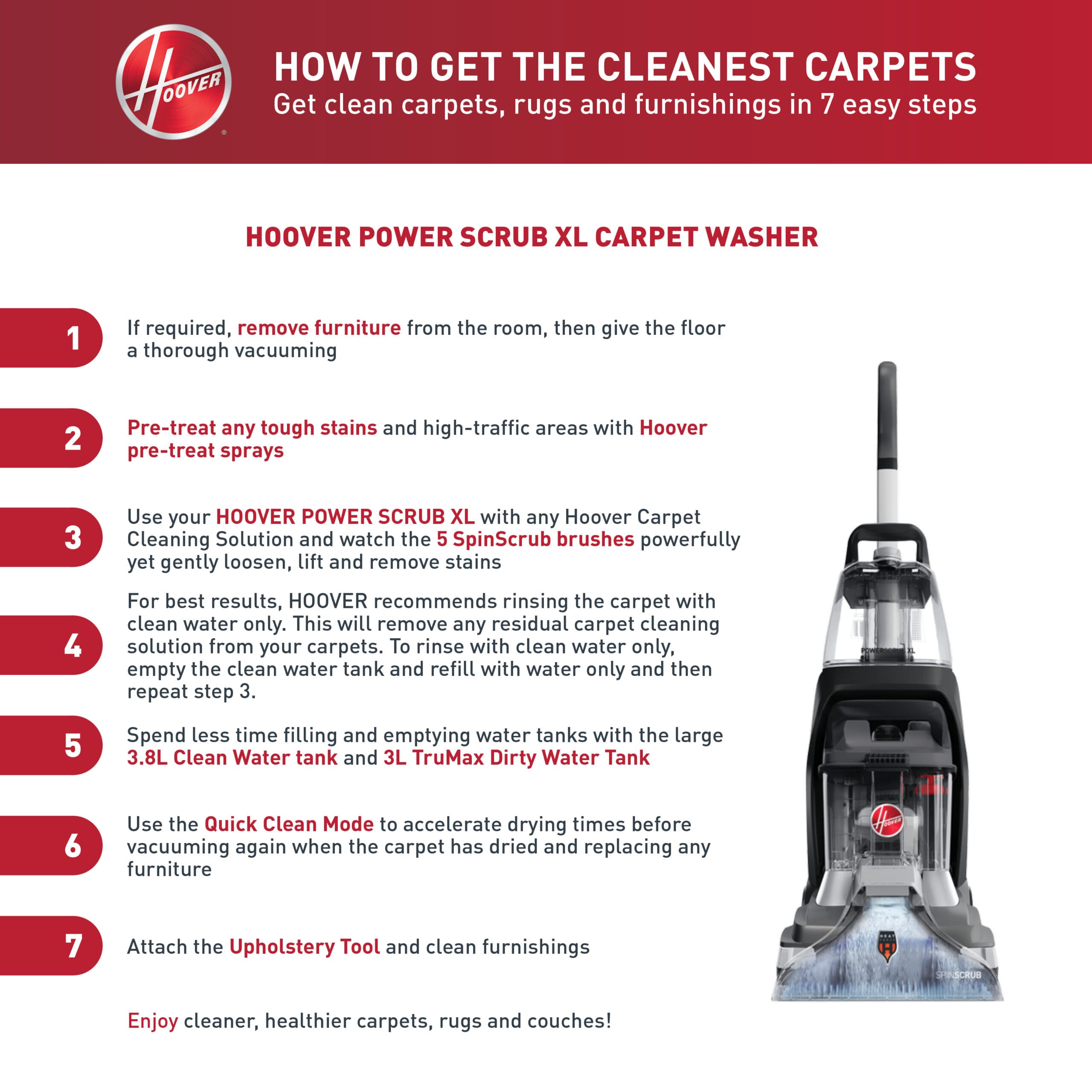 Hoover PowerScrub XL Carpet Washer - ABCD Clean